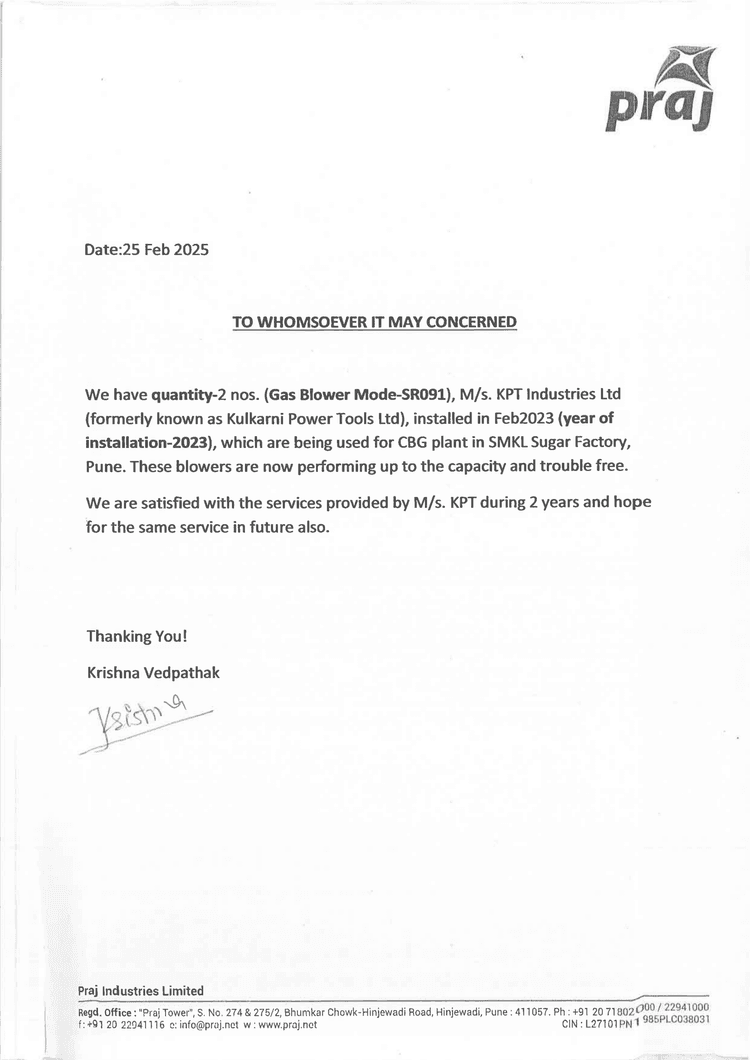 Industrial Blowers & Fans | KPT Industries Ltd